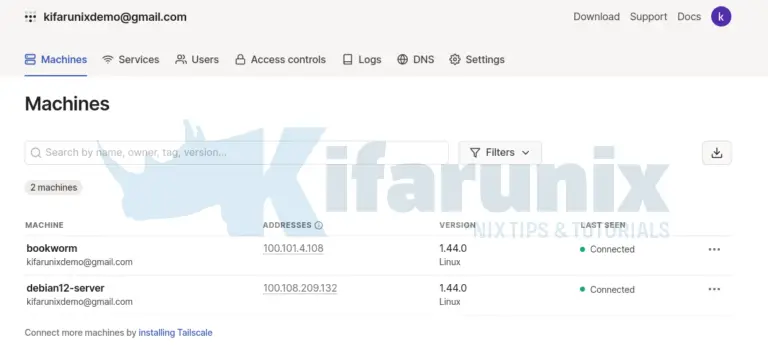 How to Install and Setup Tailscale VPN on Debian 12 - kifarunix.com