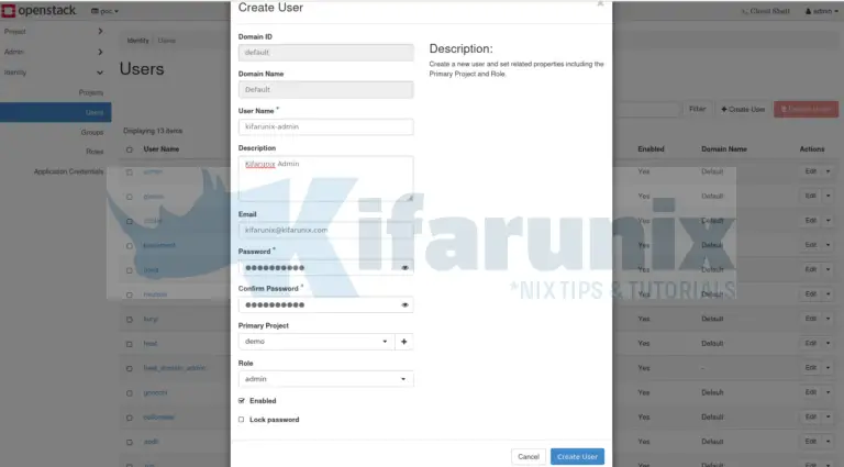 How To Create Users And User Roles In Openstack