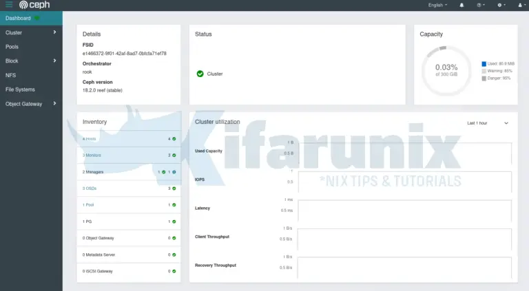 Deploy Ceph Storage Cluster in Kubernetes using Rook - kifarunix.com