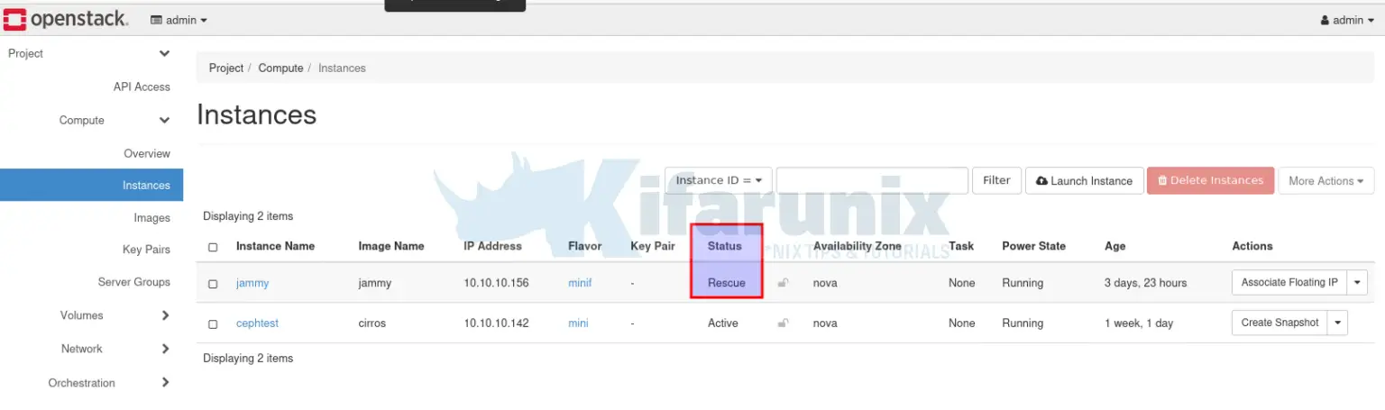 Rescue OpenStack Instance using SystemRescue Image - kifarunix.com