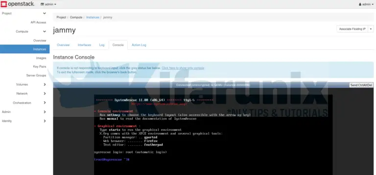 Rescue OpenStack Instance using SystemRescue Image - kifarunix.com