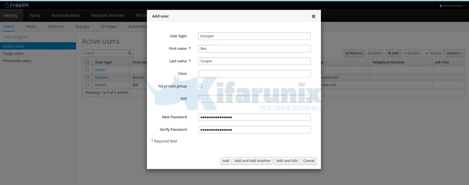 Add FreeIPA User Accounts via CLI or Web Interface - kifarunix.com