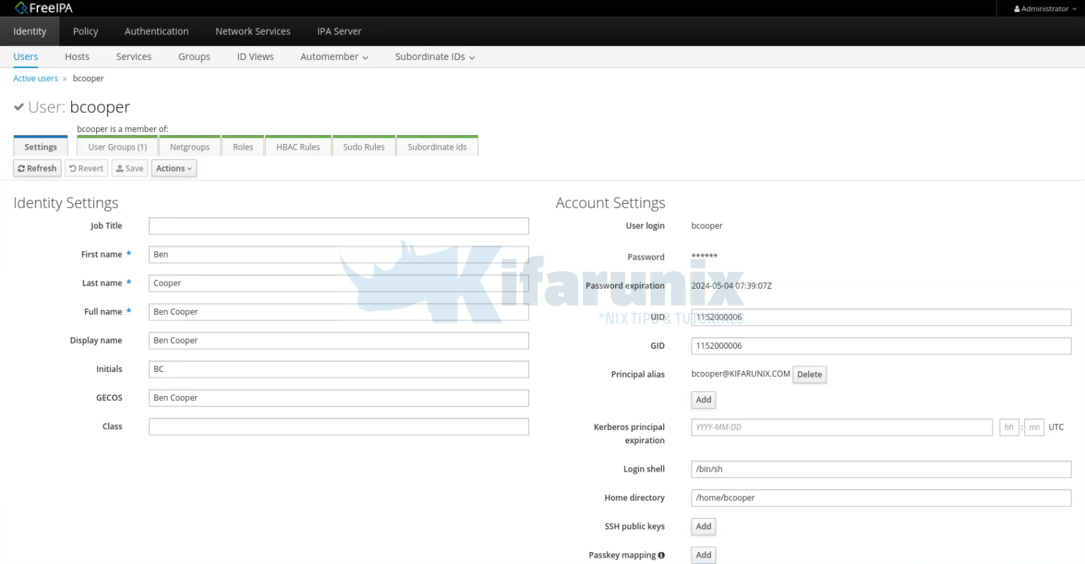 Add FreeIPA User Accounts via CLI or Web Interface - kifarunix.com