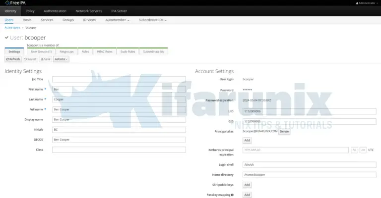 Add FreeIPA User Accounts via CLI or Web Interface - kifarunix.com