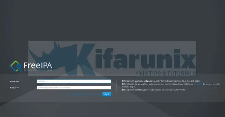 How to Install FreeIPA Server on Fedora 29/Fedora 28/CentOS 7 - kifarunix.com