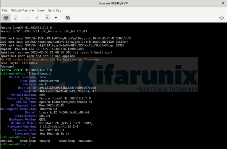 Install Fedora CoreOS on KVM Using an ISO File: A Step-by-Step Guide - kifarunix.com