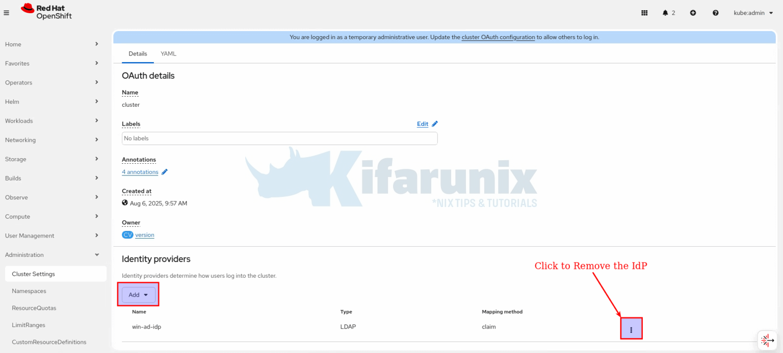 Integrate OpenShift with Active Directory for Authentication - kifarunix.com