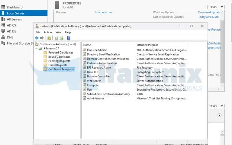 Install and Set Up Active Directory on Windows Server 2025 with LDAPS - kifarunix.com